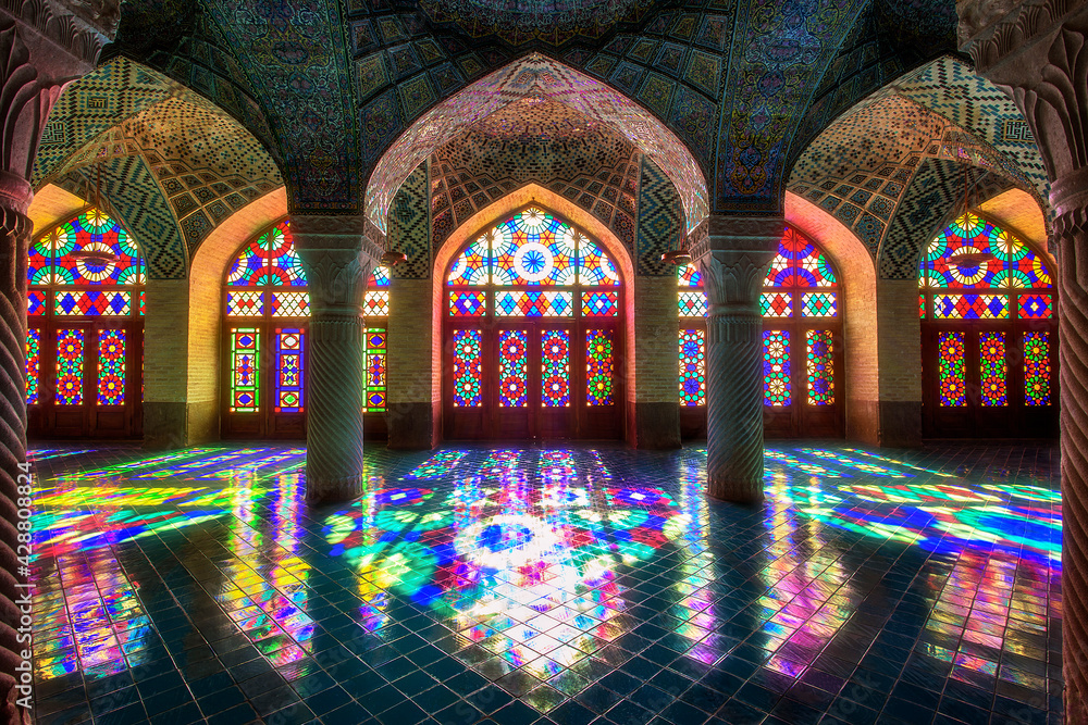 The Nasir al-Mulk Mosque,(nasir ol molk mosque) also known as the Pink ...