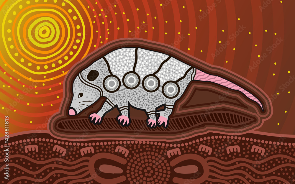 Possum aboriginal art - Vector Stock Vector | Adobe Stock