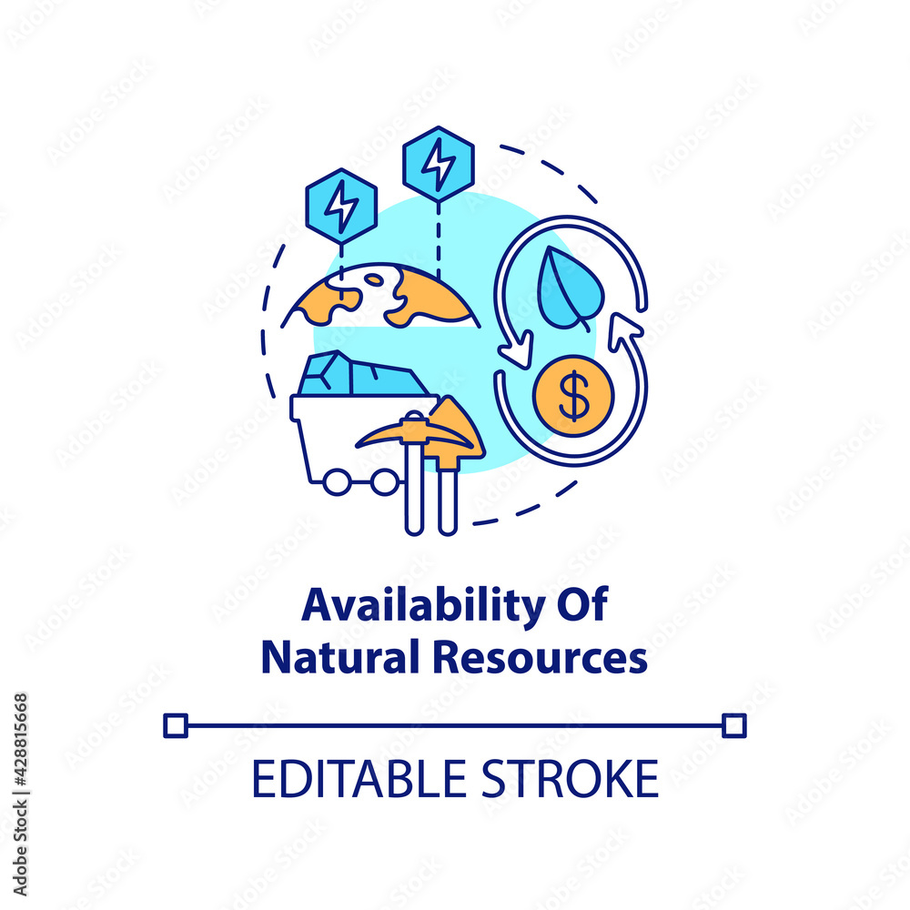 Natural resources availability concept icon. Energy security component ...