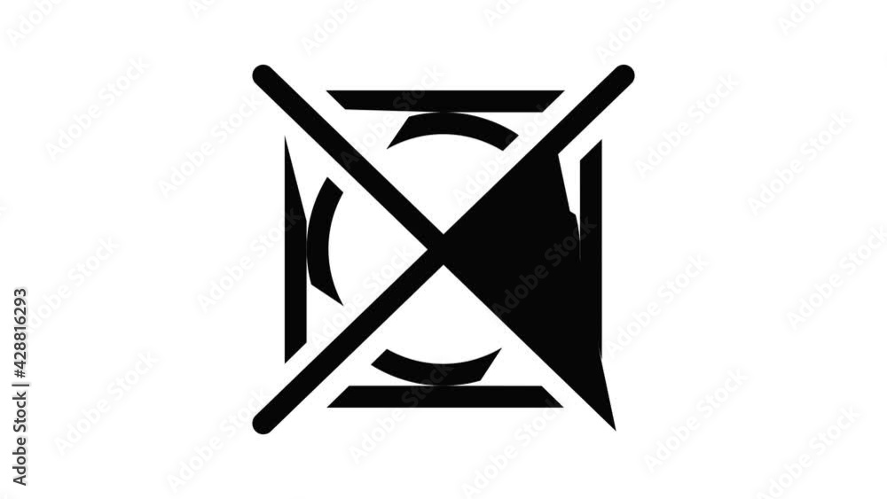 Do not tumble dry icon animation outline best object on white ...