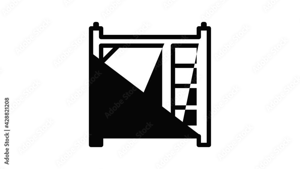 Vidéo Stock Scaffolding piece icon animation outline best object on ...