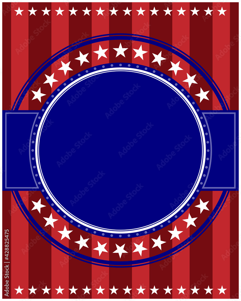USA flag symbols round border frame with empty space for text. Stock ...