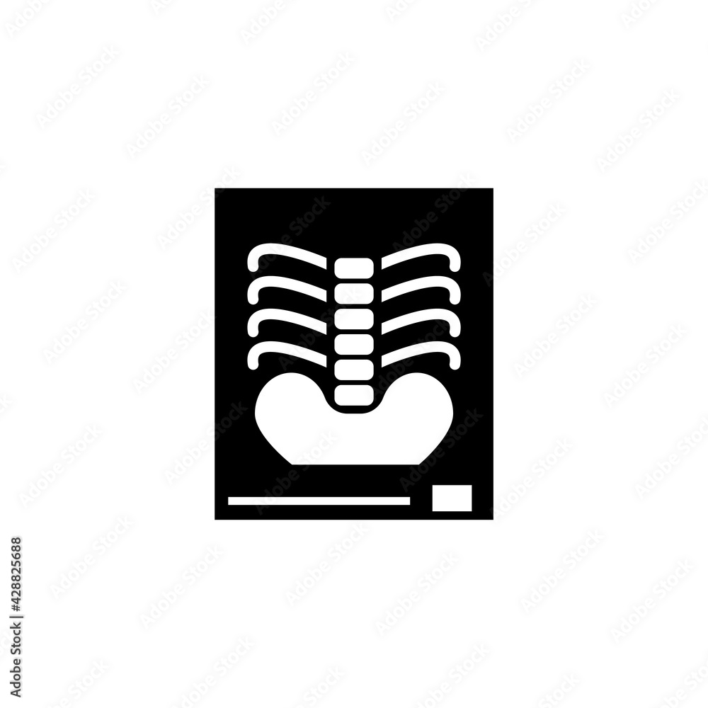 X-Ray of a Human Spine, Roentgen Bone. Flat Vector Icon illustration ...