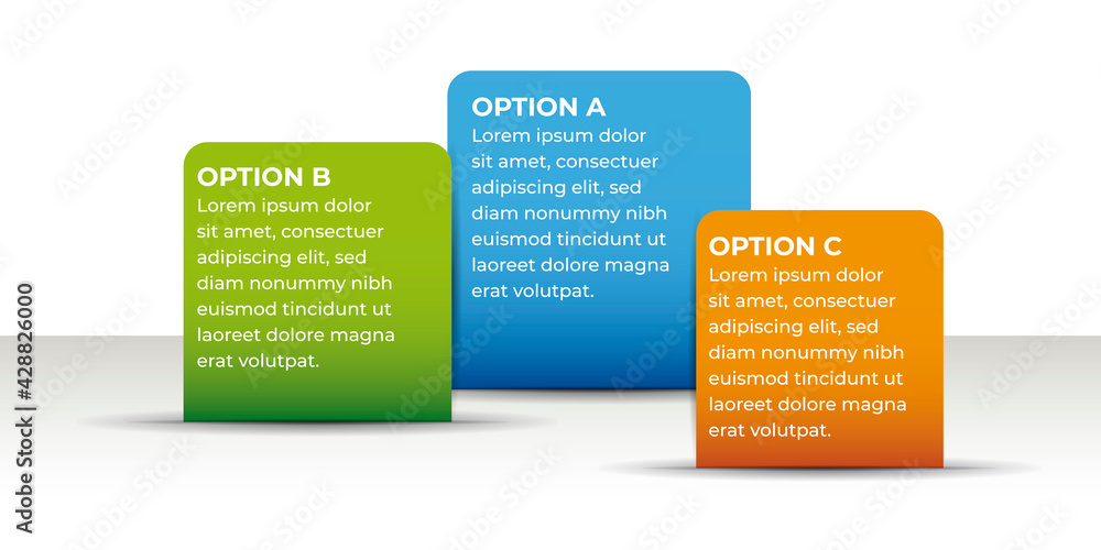 Infographic 3 options template 3D vector. Stock Vector | Adobe Stock