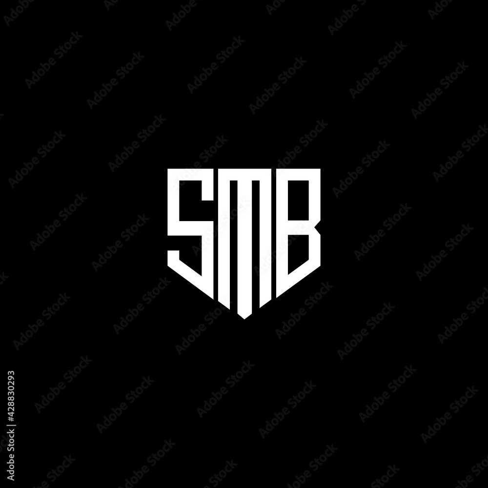 SMB letter logo design with black background in illustrator, cube logo ...