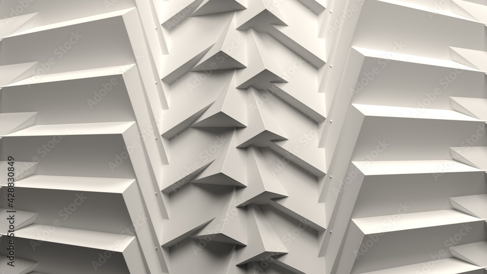 3d render abstract white composition background wallpaper geometric ...