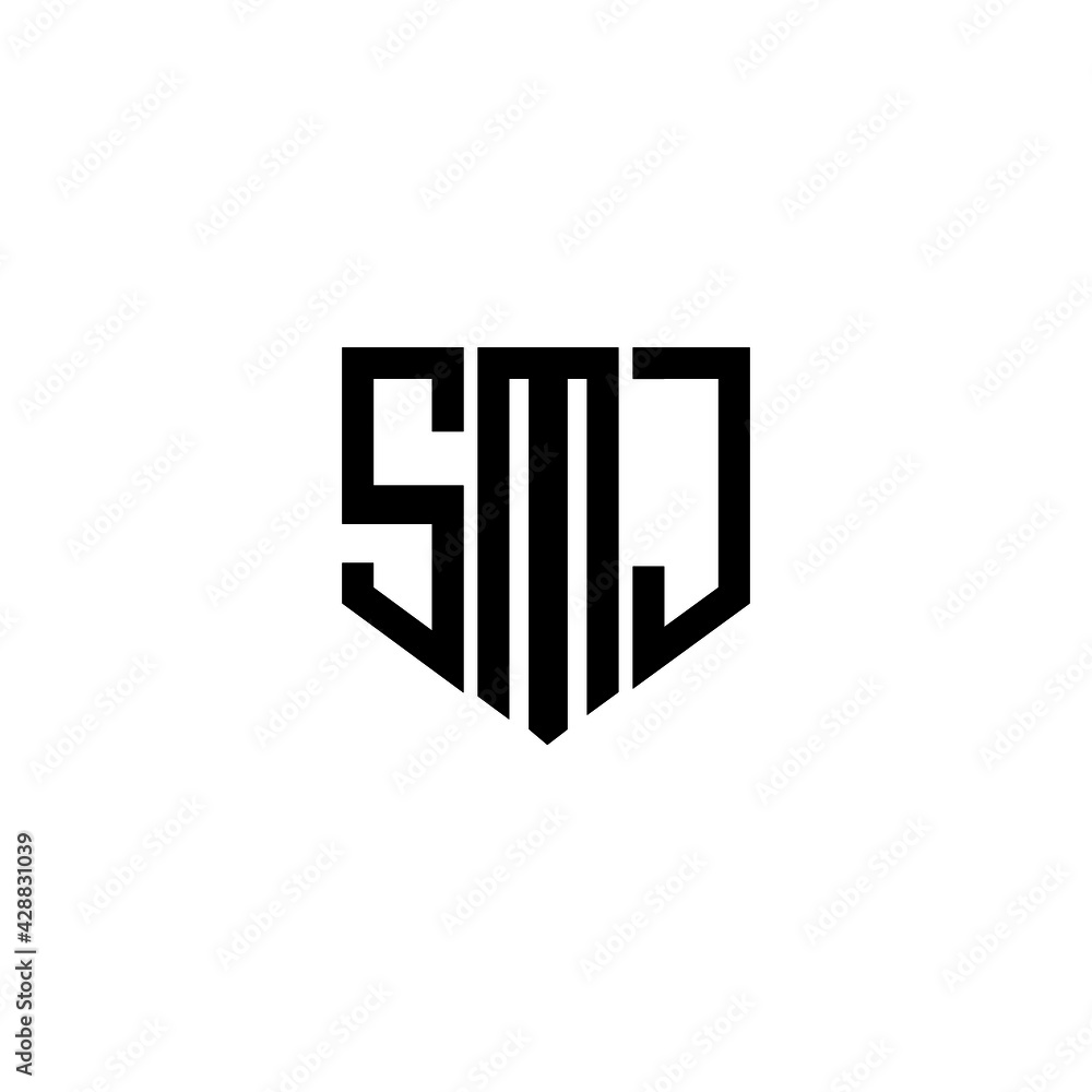 Vettoriale Stock SMJ letter logo design with white background in ...
