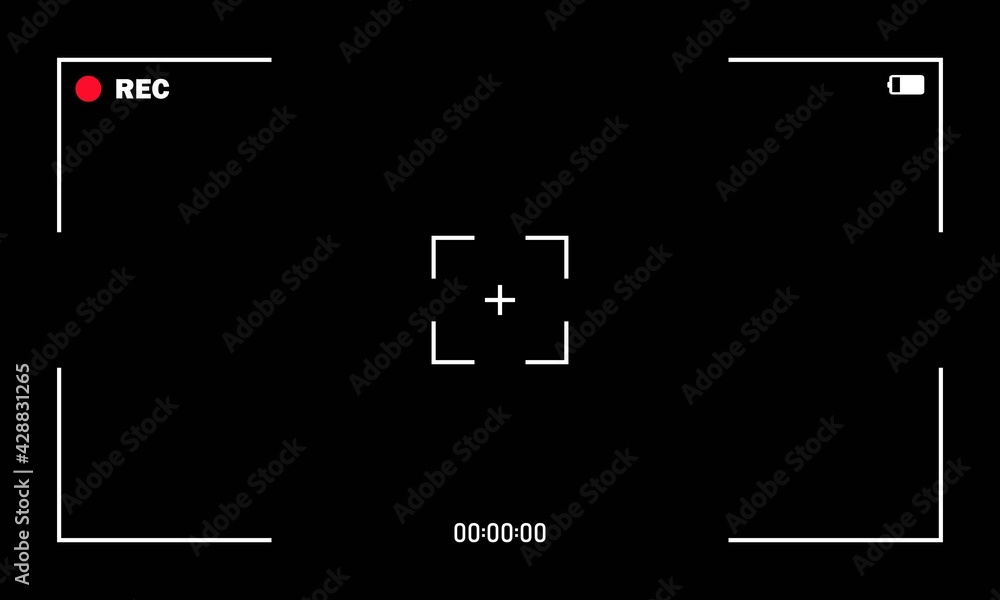 Camera frame viewfinder screen of vido recorder, recording video screen ...