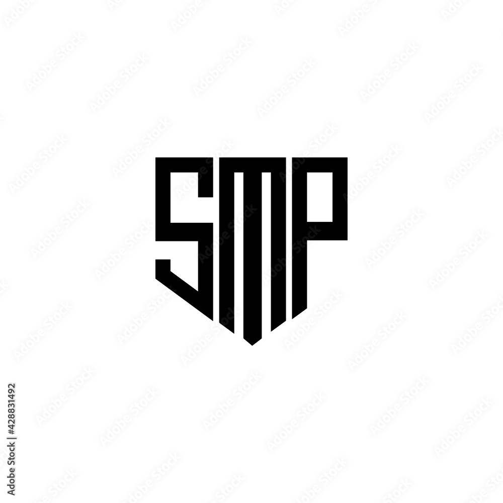 SMP letter logo design with white background in illustrator, cube logo ...