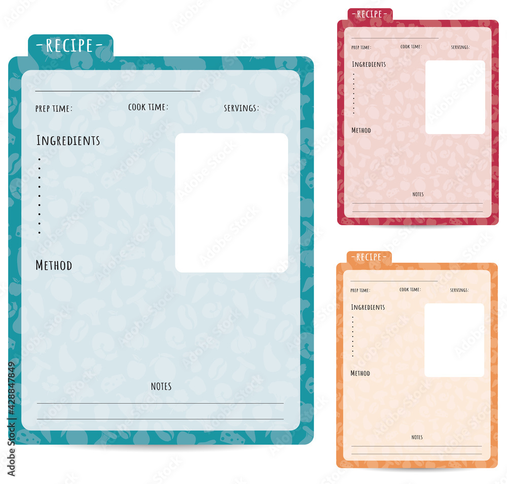 Recipe layout template food background vector Stock Vector | Adobe Stock