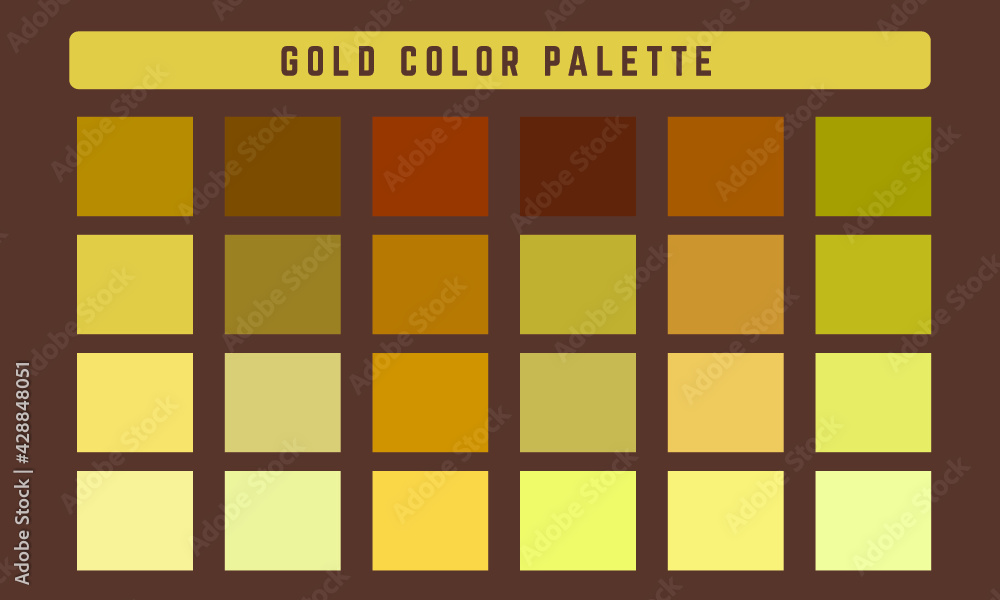 Gold Vector Color Palette Stock Vector | Adobe Stock