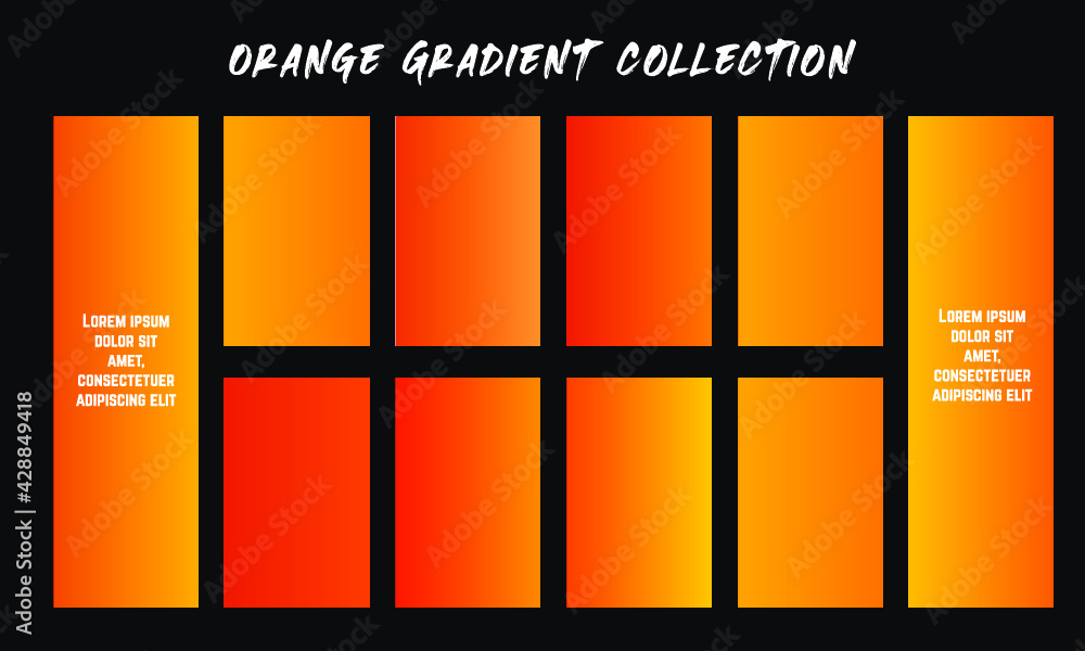 Orange Gradients Swatches Set Stock Vector | Adobe Stock