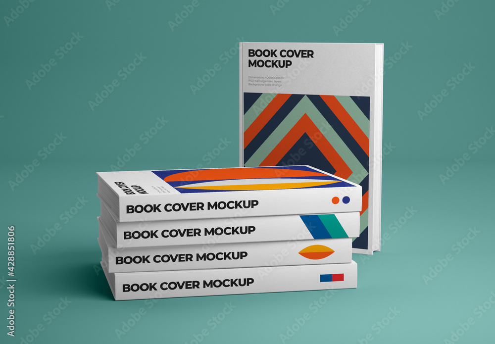 Vertical Book Hardcover Mockup Stock Template | Adobe Stock