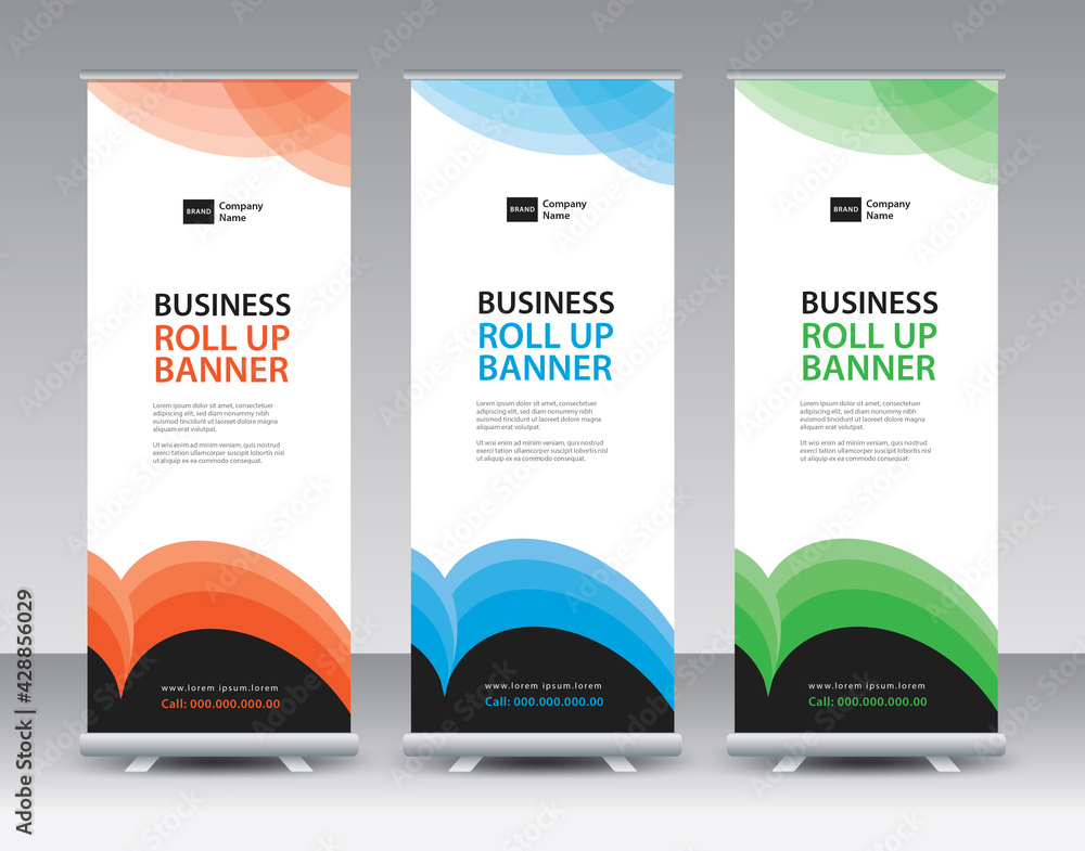 Vecteur Stock Business Roll Up banner design, Roll Up Banner template ...
