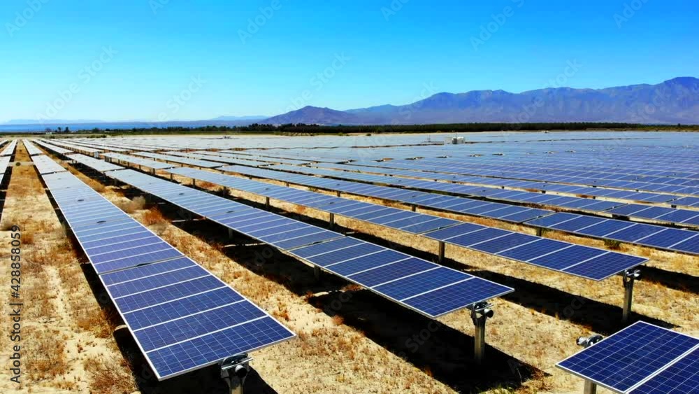 Pan and sweep aerial drone 4k over huge solar photovoltaic power ...