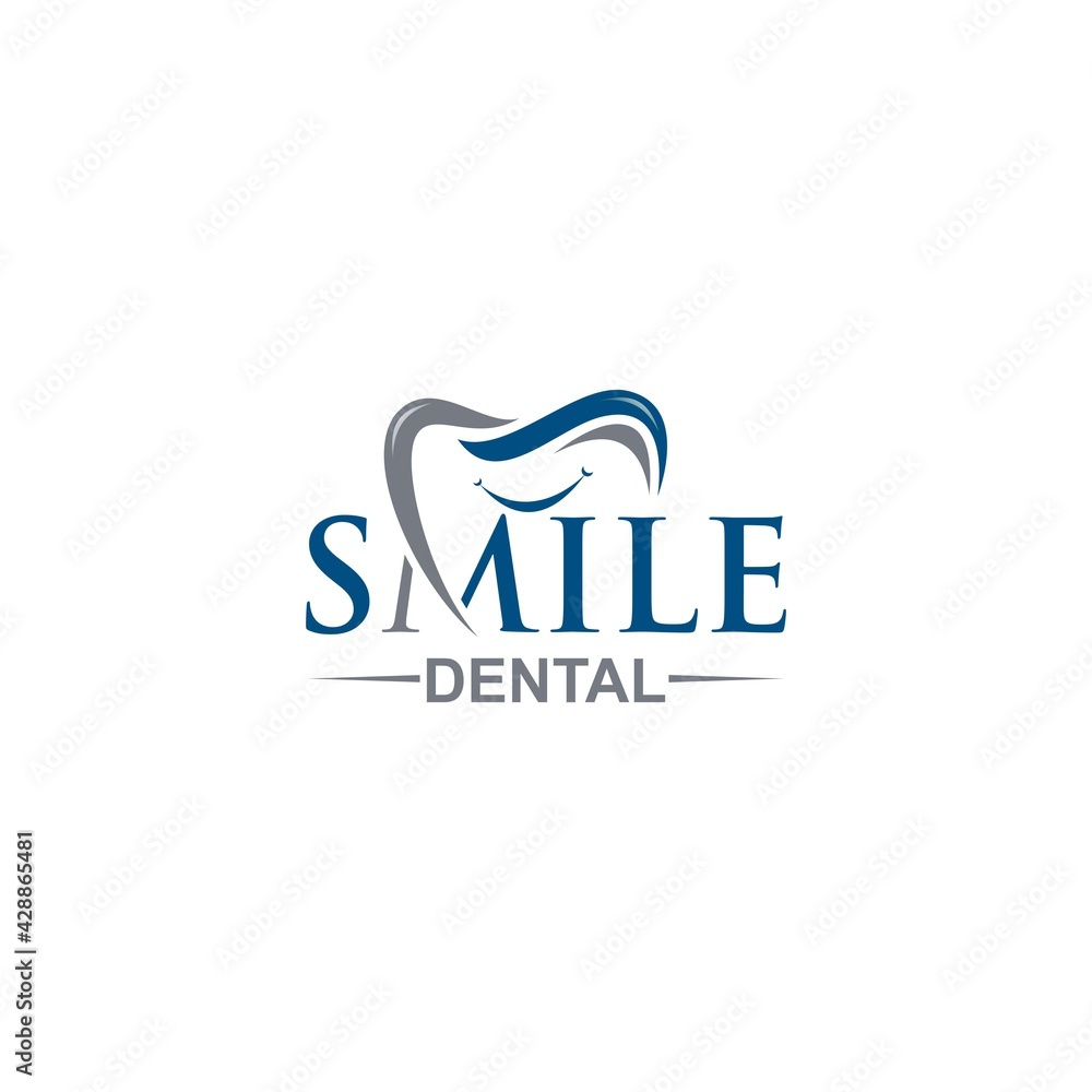 SMILE DENTAL LOGO DESIGN Stock Vector | Adobe Stock