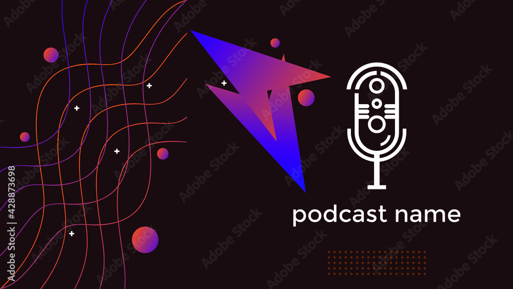 ABSTRACT TEMPLATE PODCAST MICROPHONE DESIGN.COLOR BACKGROUND WITH ...