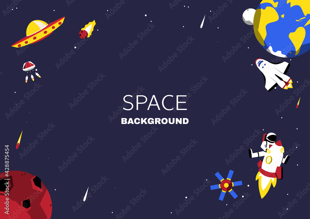 Purple space background with copy space for text. Astronomy Template ...
