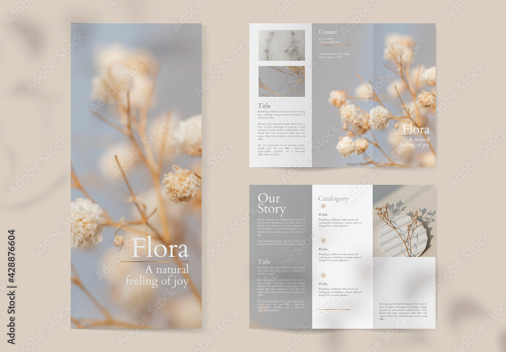 Flower Shop Brochure Design Layout Stock Template | Adobe Stock