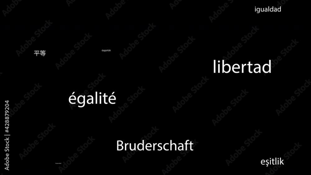 Animated Black and White Poster. Flickering Text in Different Languages ...