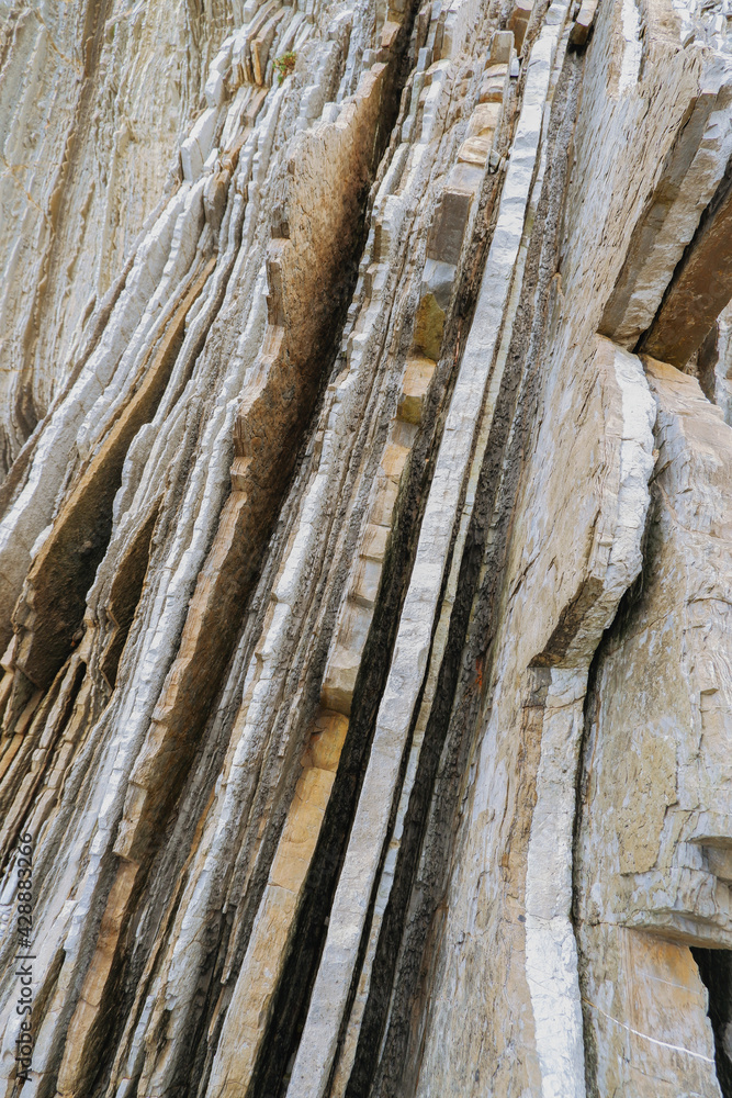Layers of flysch, flysch cliffs, Basque coast UNESCO Global Geopark ...