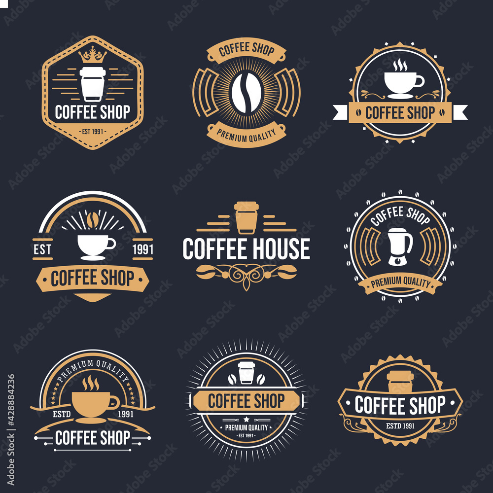 Retro Coffee shop badge logo design. Perfect for modern coffee shop ...