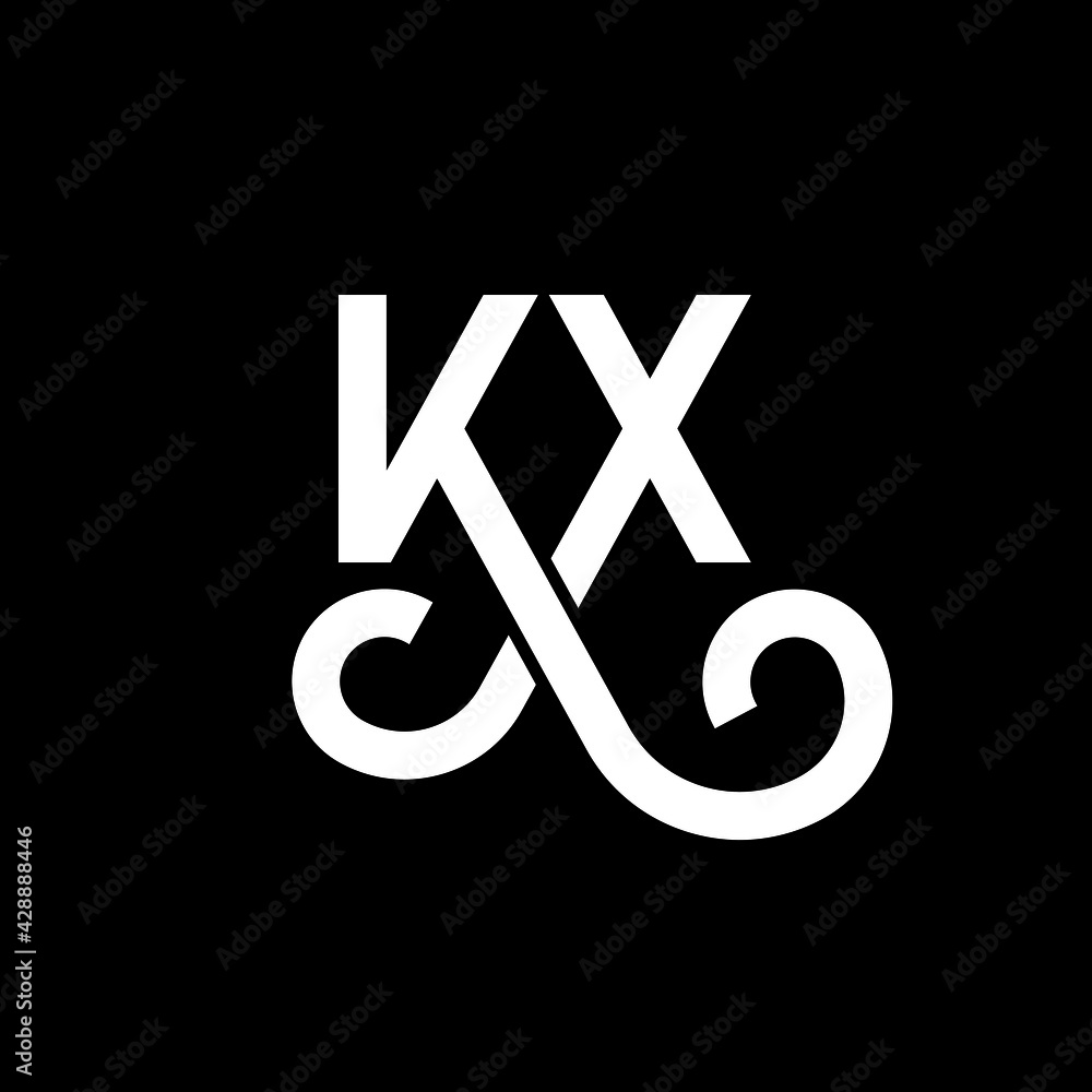 KX letter logo design on black background. KX creative initials letter ...