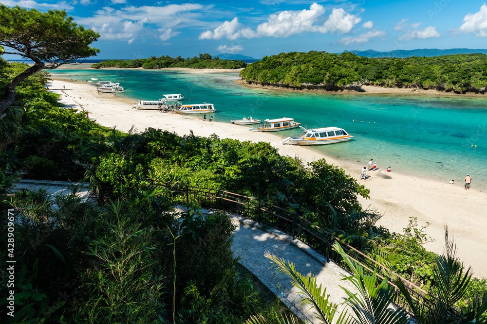 Boat tours in the incredible and famous bay of Kabira, floating in its ...
