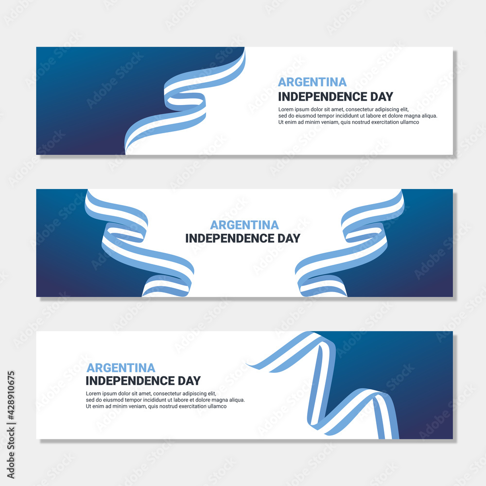 Set of argentina independence day banner design. editable banner with ...