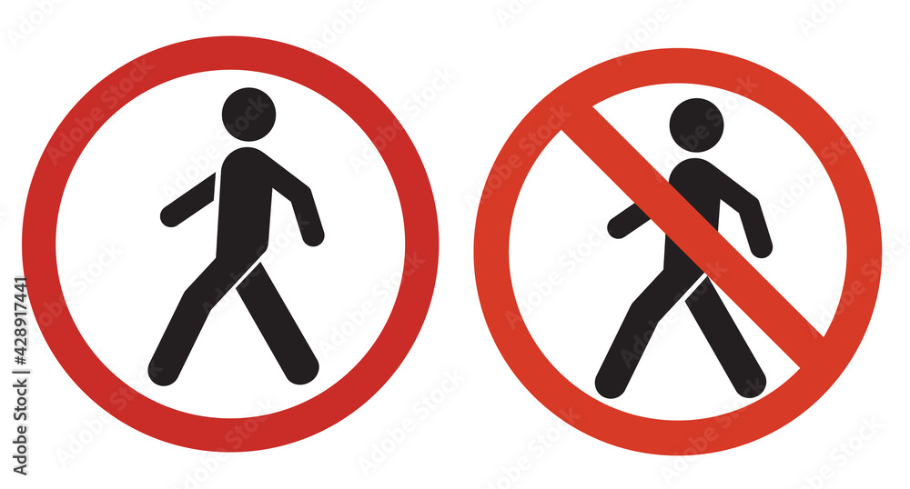 No Pedestrian Sign