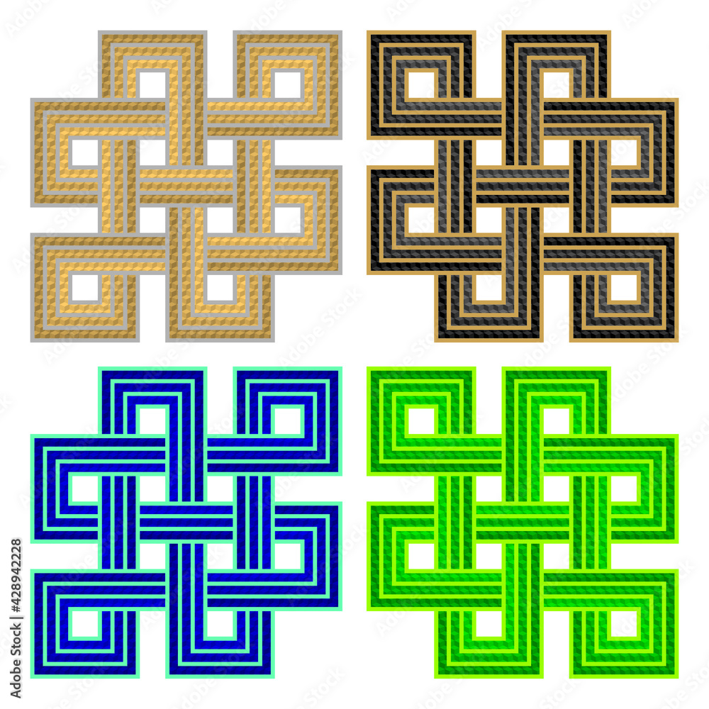 Endless Knot. Vector Illustration Of Cultural Symbol Of Buddhism ...