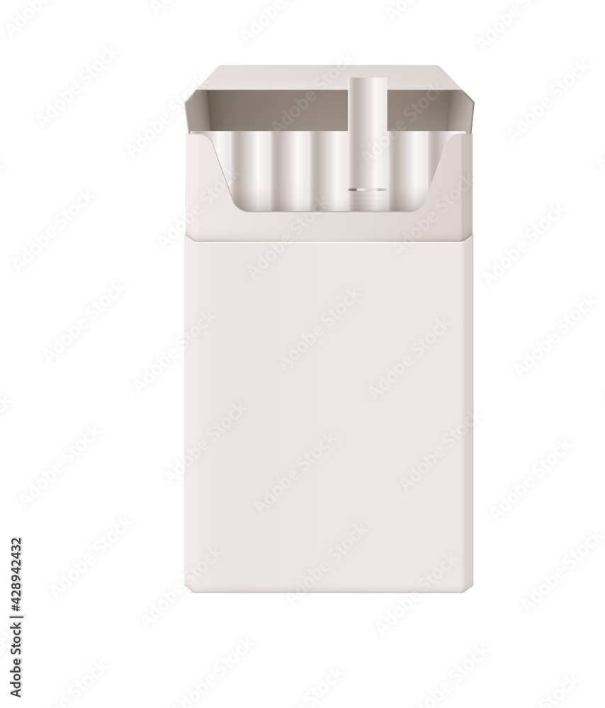 Open cigarette pack box isolated on white background Stock Vector ...