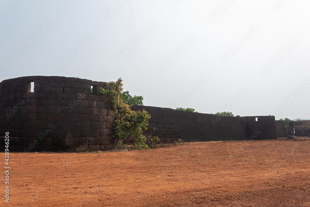 Bastions and outer walls of Gopalgad Fortor Anjanvel Fort. Captured by ...