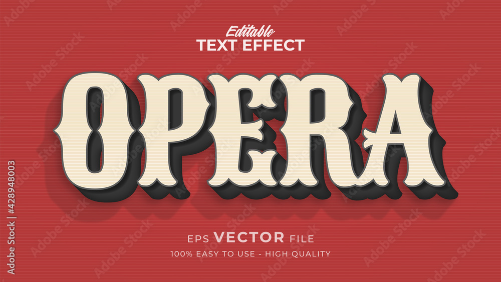 Editable text style effect - Opera Retro text style theme Stock Vector ...