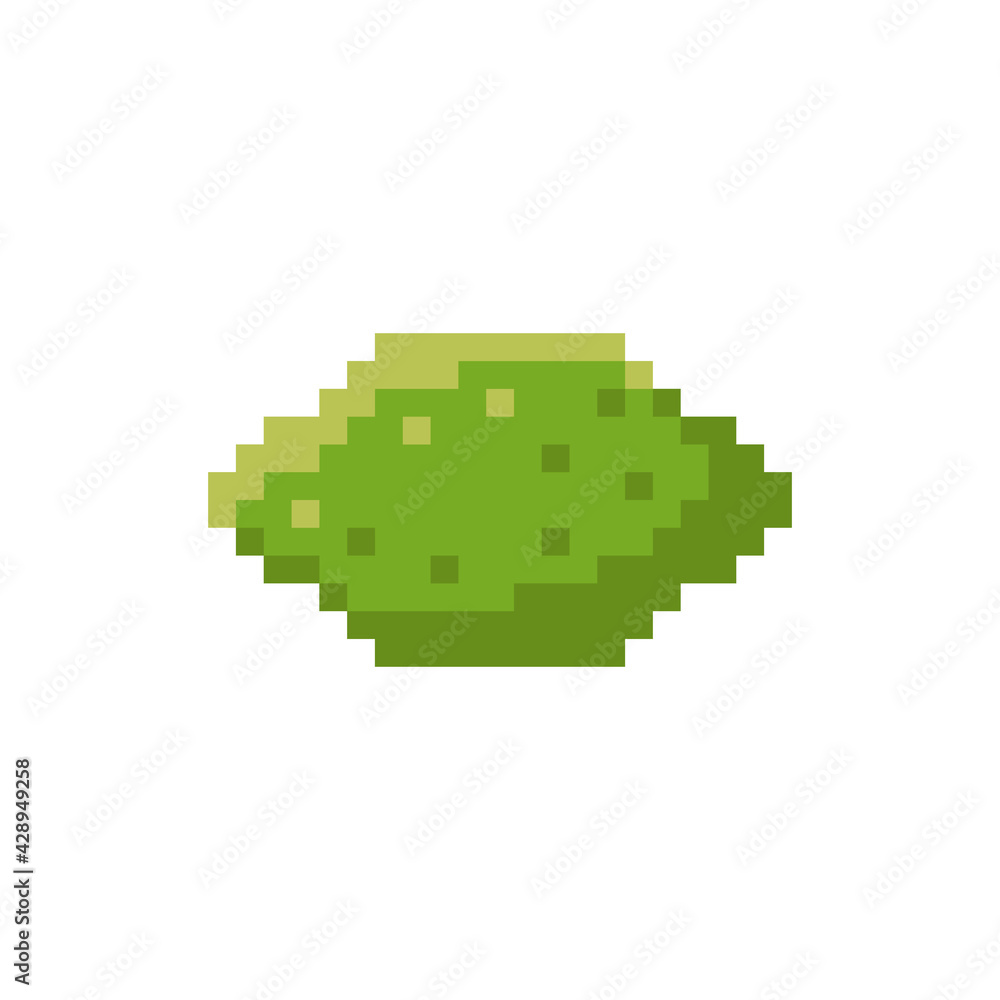 Pixel art green lime icon. Pixel retro game lime symbol. 8 bit or 16 ...