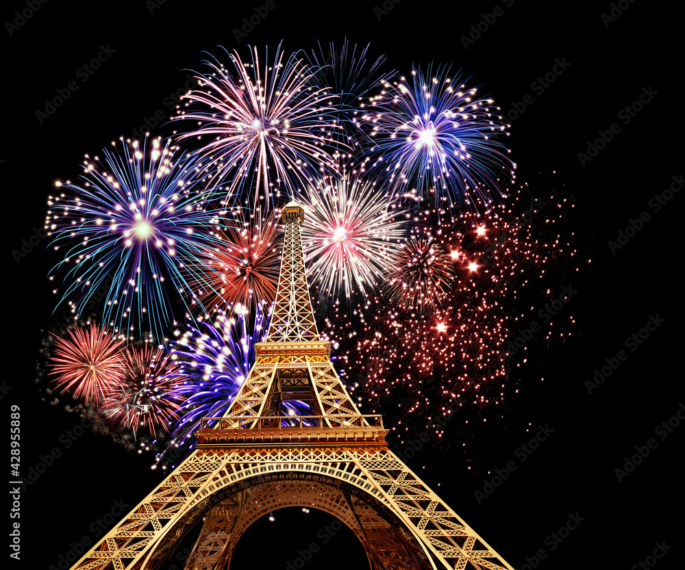 Representation of Eiffel Tower, the most iconic monument in Paris, with ...
