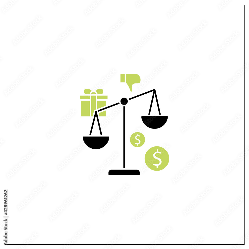 Inequality glyph icon. Economical injustice.Gap between rich and poor ...