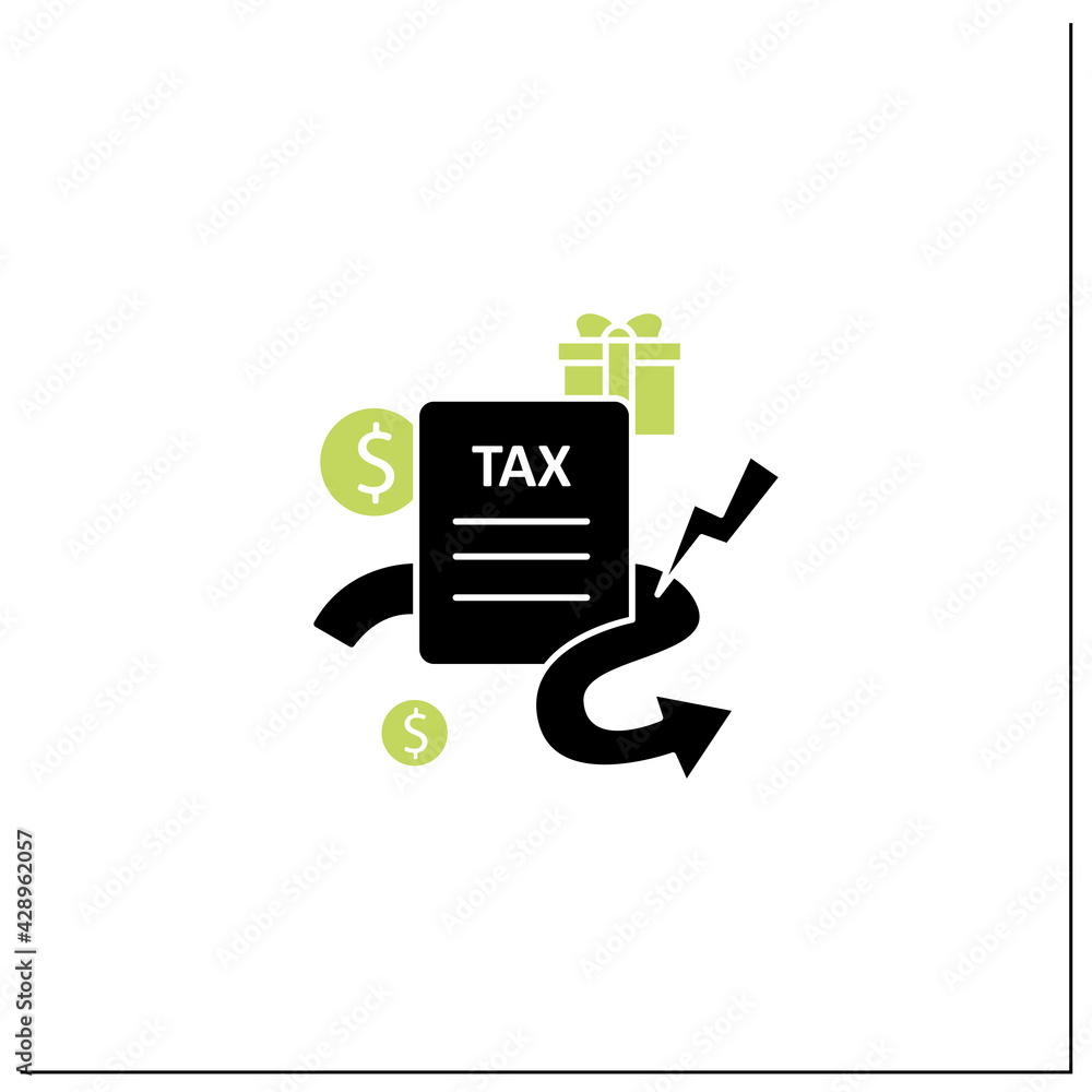 Closing tax loopholes glyph icon. Tax declaration. Help raise ...