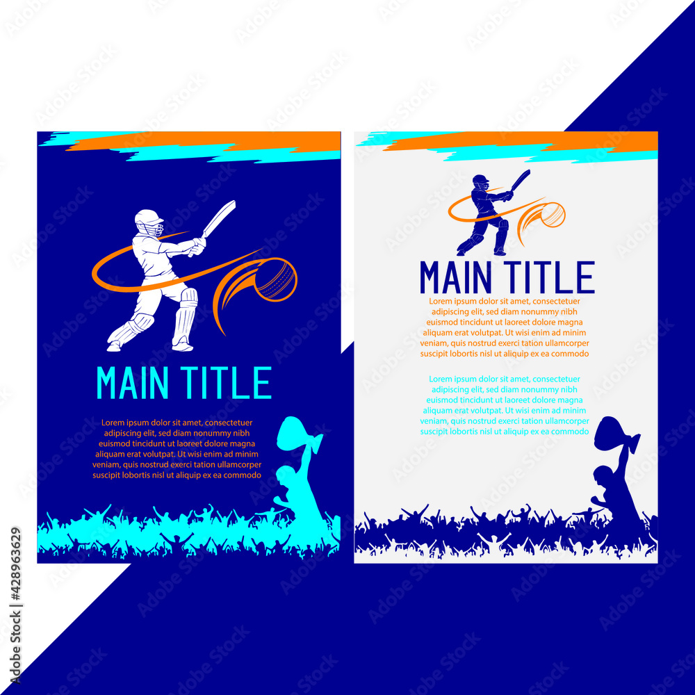 cricket poster design, flyer design template Stock Vector | Adobe Stock