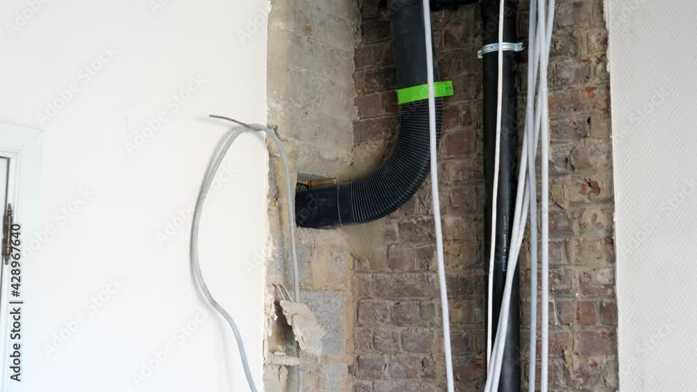 Plumbing Installation With Flexible Duct Pipe Inside An Under ...