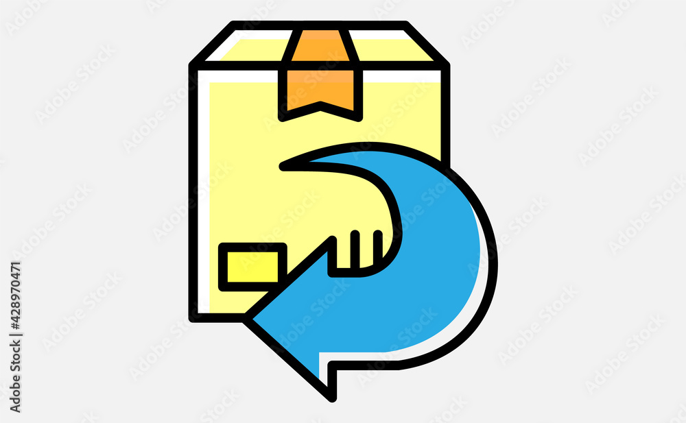 Exchange of goods line icon. Return parcel sign. Package tracking ...
