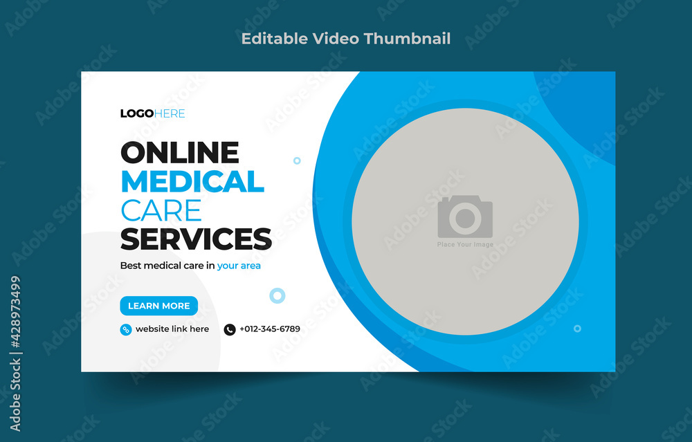 Healthcare video cover thumbnail template and web banner. Medical Video ...