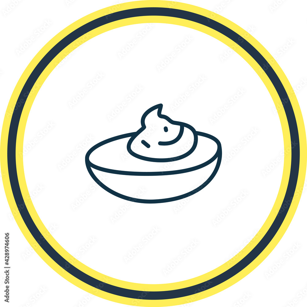 Vector illustration of deviled eggs icon line. Beautiful food element ...