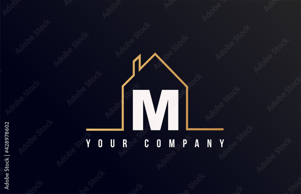 M house alphabet letter icon logo design. House real estate for company ...