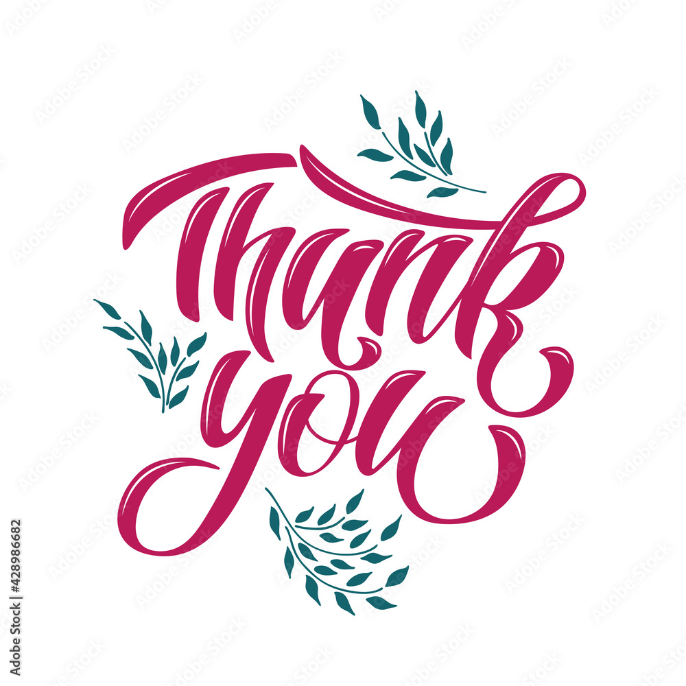 Thank you - vector illustration with hand lettering Stock Vector ...