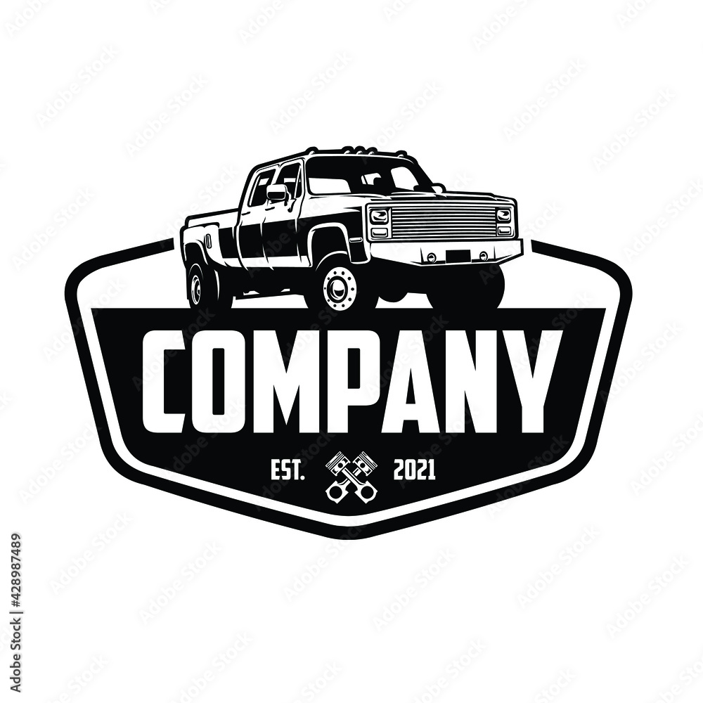 Dually Truck Logo Lifted Vector Isolated Stock Vector | Adobe Stock