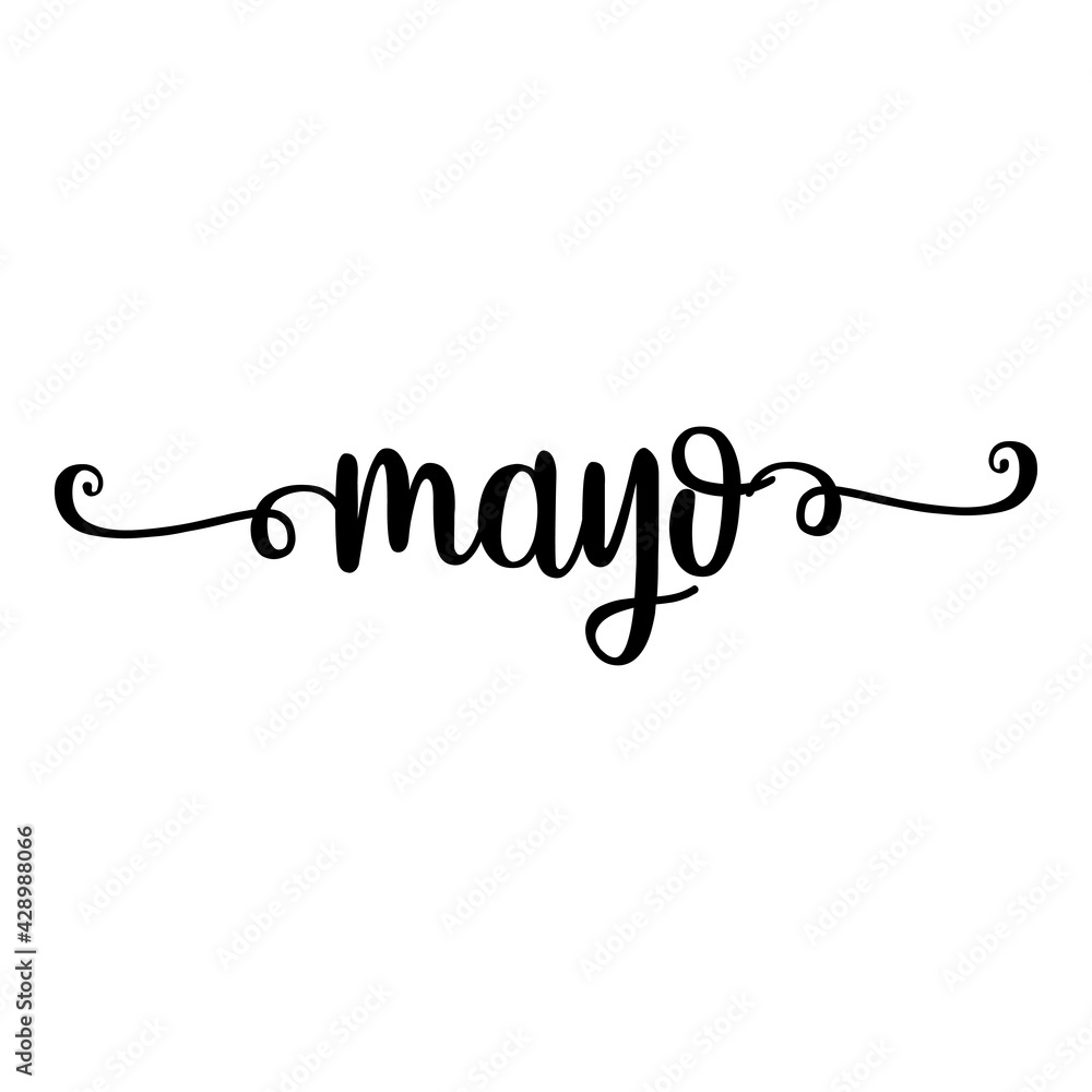 Banner con texto manuscrito mayo escrito a mano en español con ...