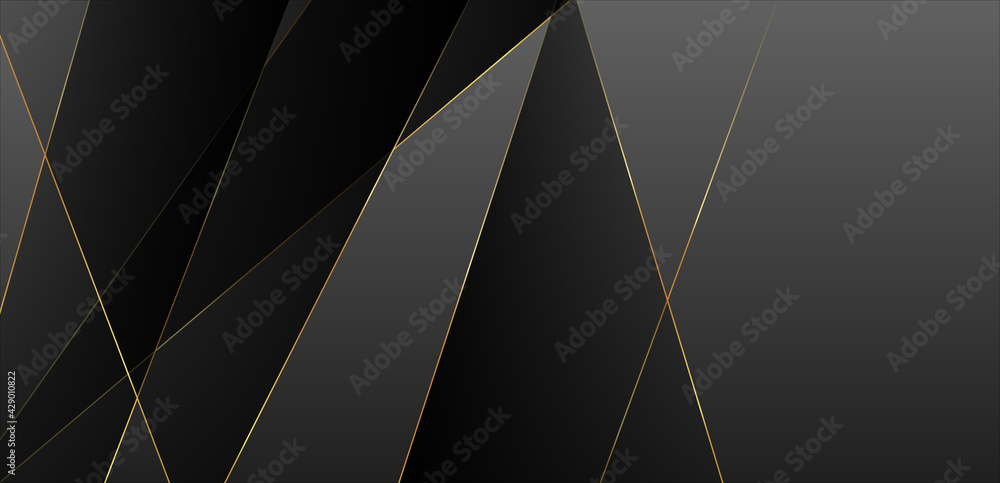 Modern black background with gold lines design Stock Vector | Adobe Stock