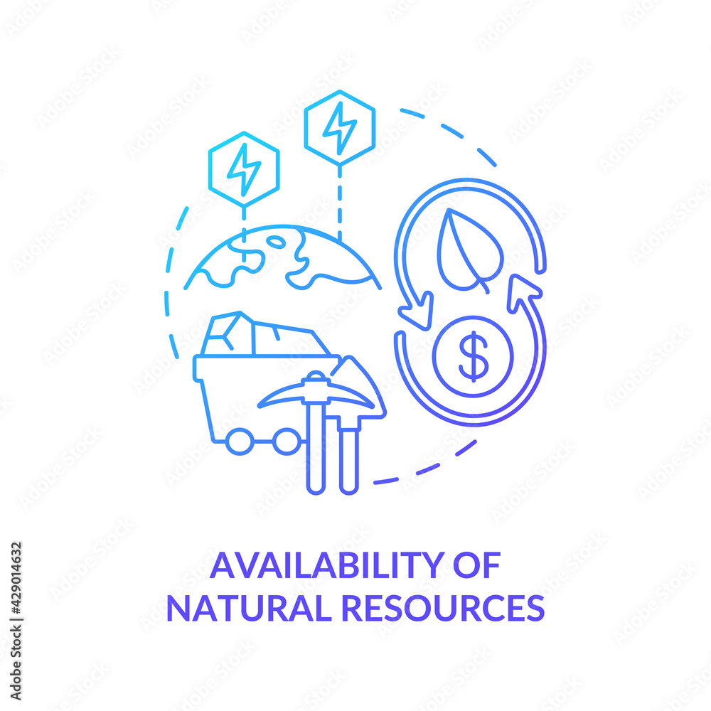 Natural resources availability concept icon. Energy security idea thin ...