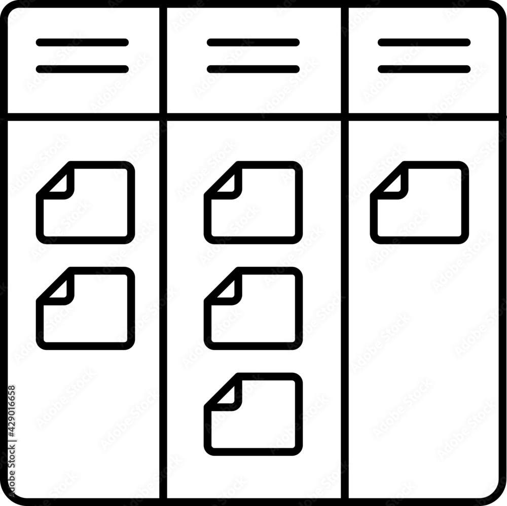 Kanban Board Concept, Task Management Vector Color Icon Design ...